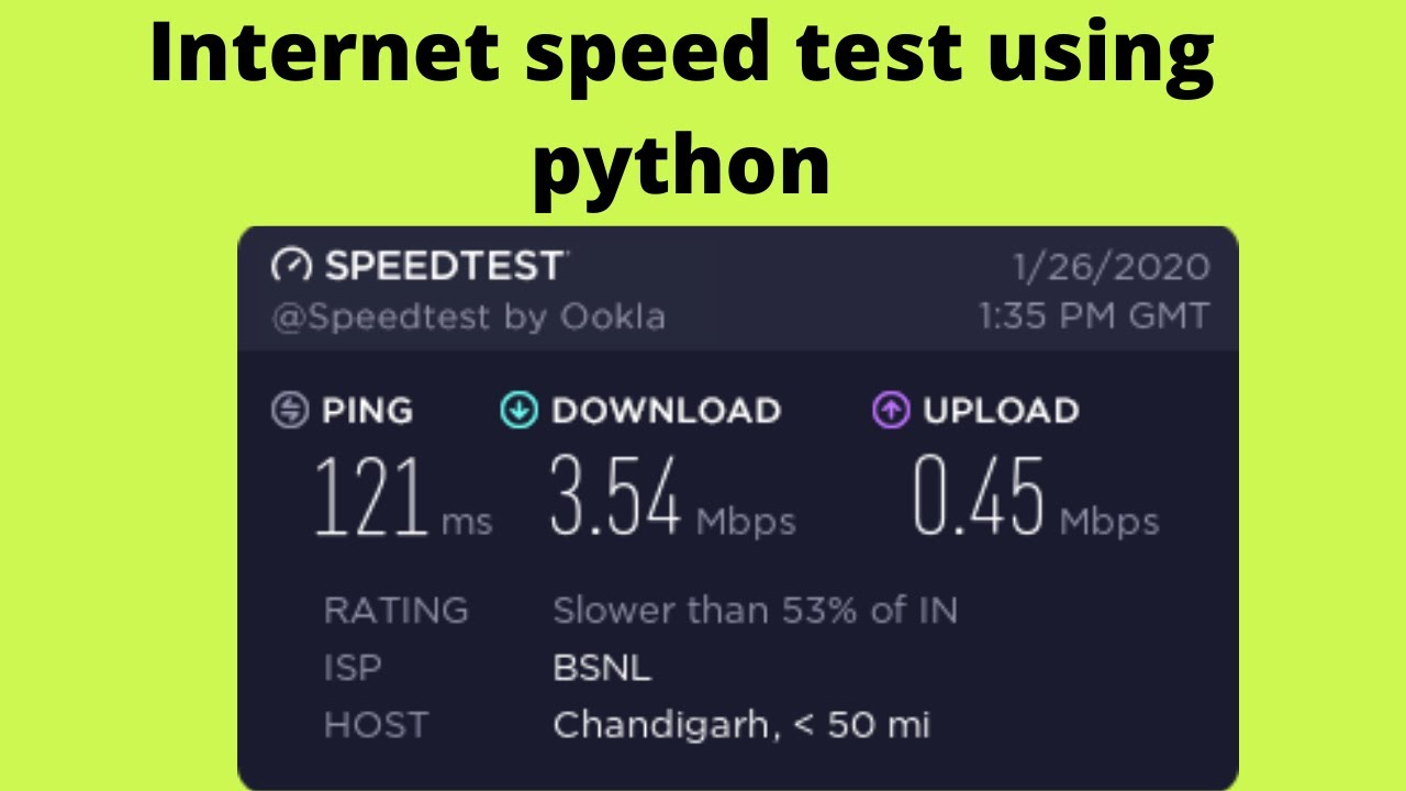 How To Do Internet Speed Test Using Python Youtube