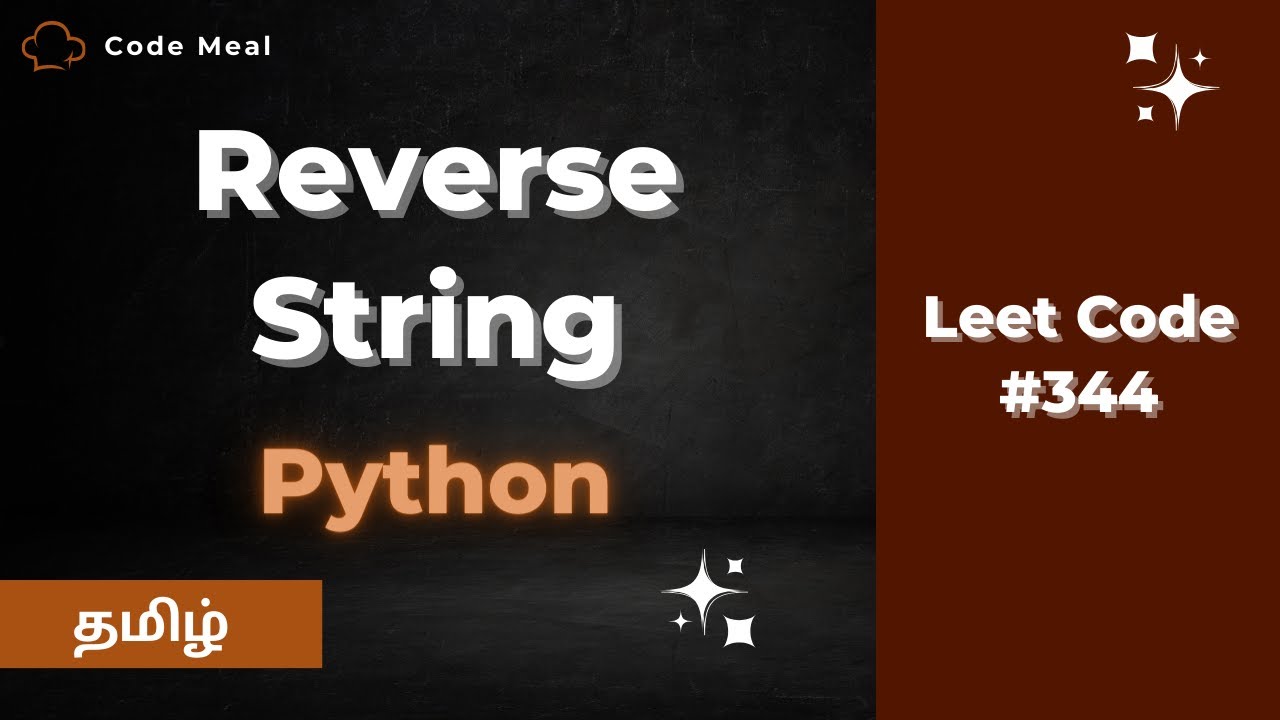 344 Reverse String Leetcode Python Tamil Youtube