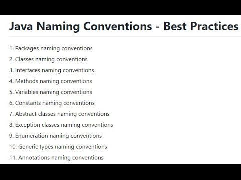 Java Best Practices Java Naming Conventions Part 3 Youtube