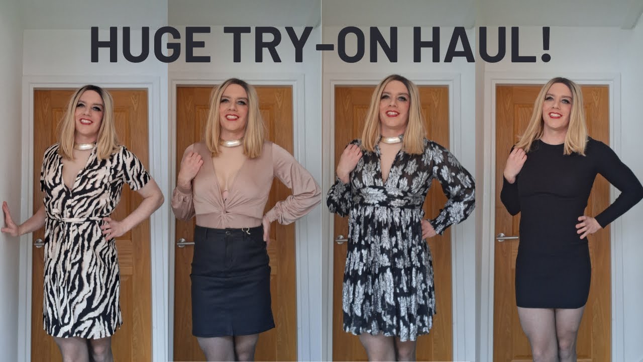 Huge Crossdressing Try On Haul Crossdresser In Many Oufits Youtube