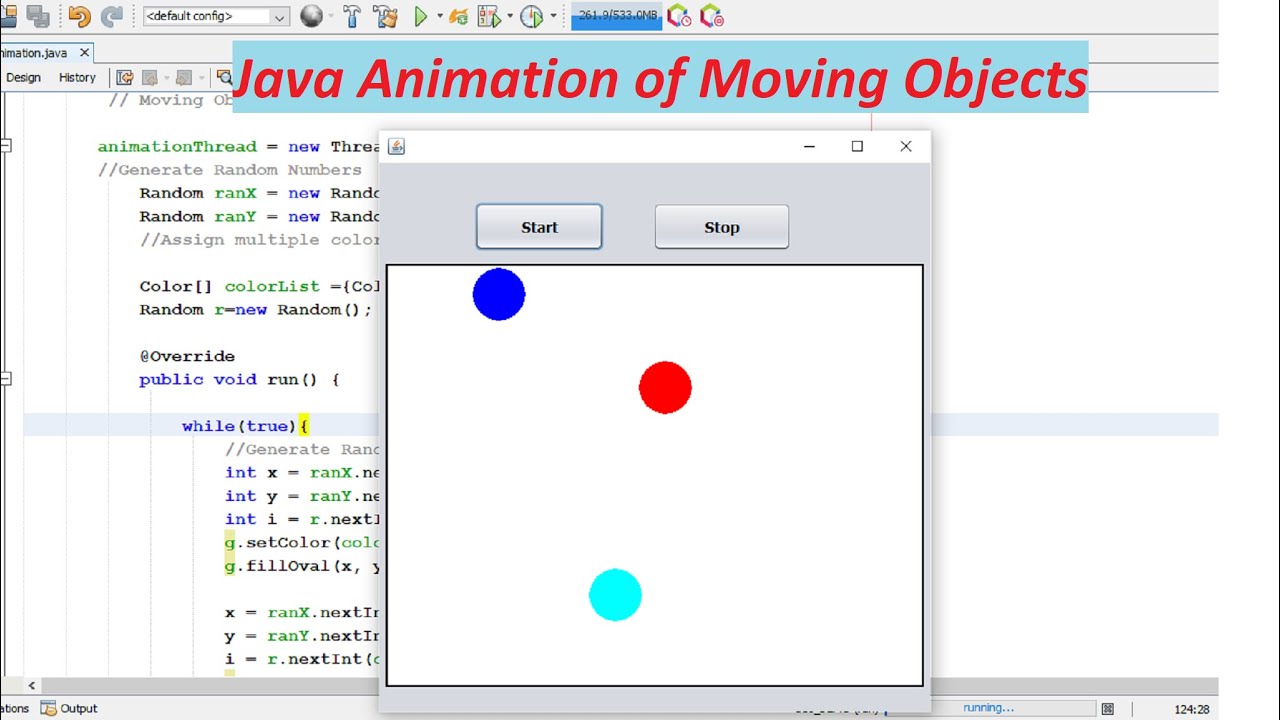 Java Animation Of Moving Objects Netbeans Youtube