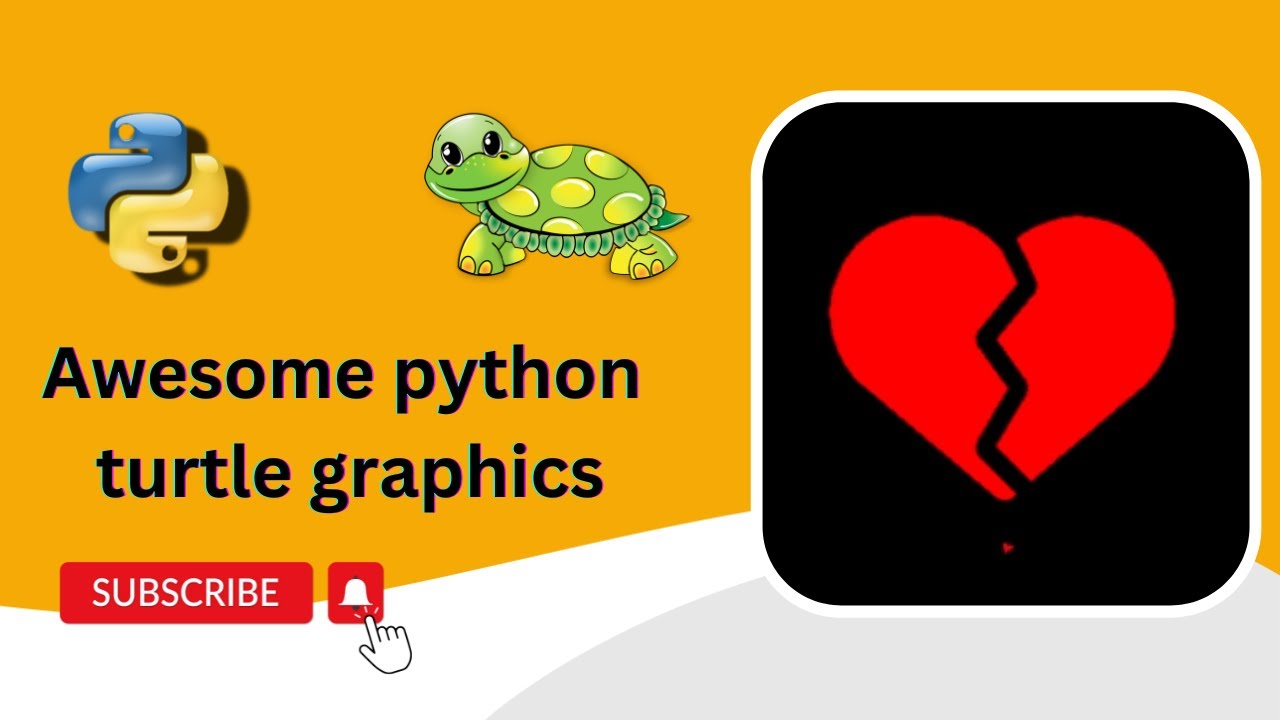 Python Turtle Graphics Tutorial Broken Heart Shape Design Turtle