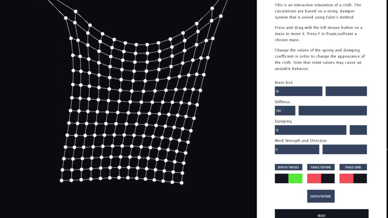 Interactive Cloth Simulation Youtube
