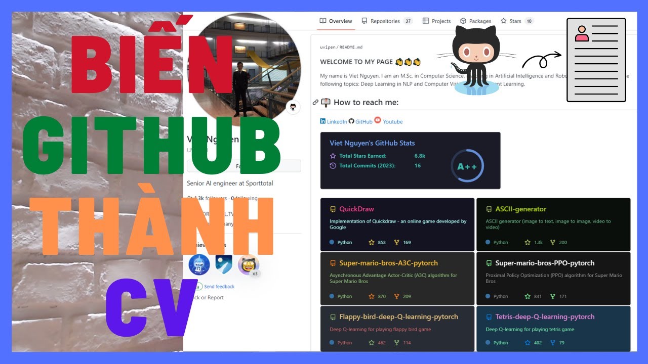 Hæ á Ng Dáº N Biáº N Github Thã Nh Báº N Cv Thá 2 Cho Dã N It Youtube