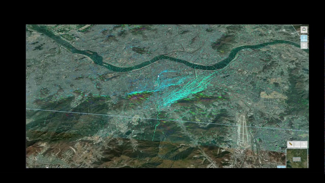 서울 10m 10m 초고해상도 바람장 데이터 가시화 High Resolution Wind Data
