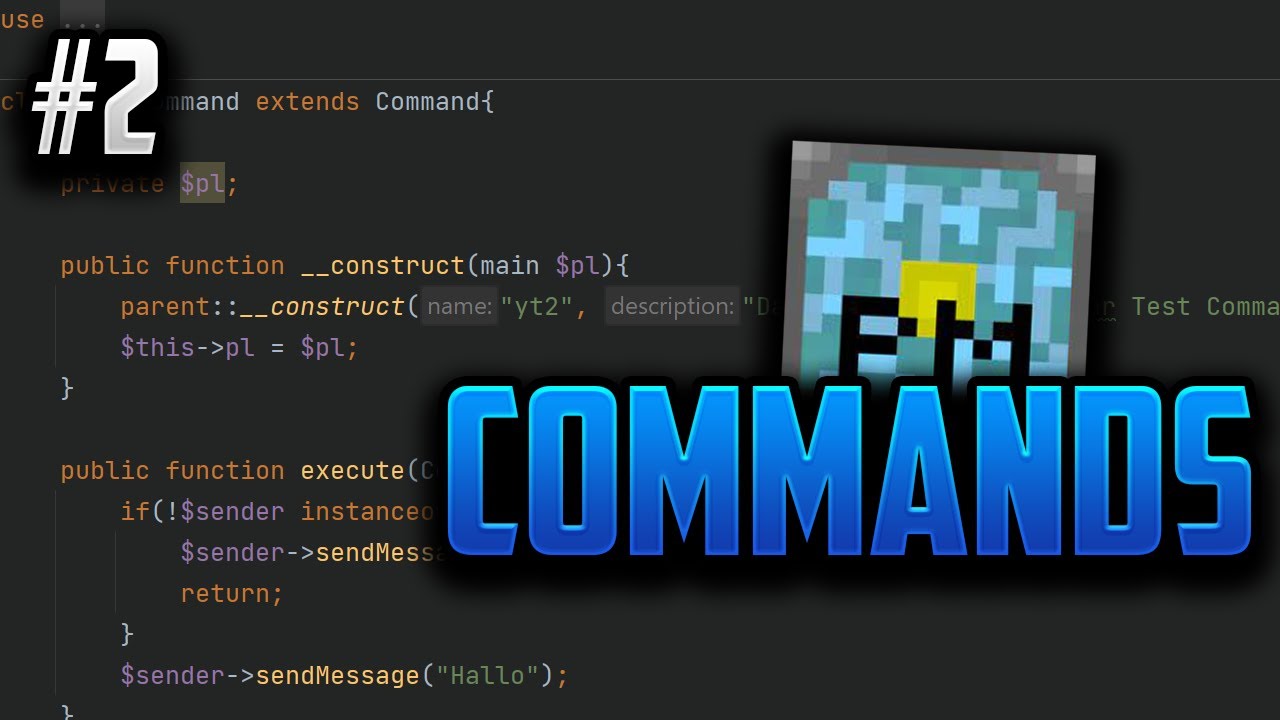 So Programmierst Du Dein Eigenes Pocketmine Plugin 2 Commands Youtube