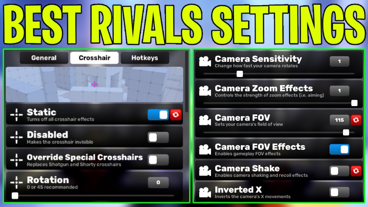 Best Crosshair Settings In Rivals Roblox Youtube