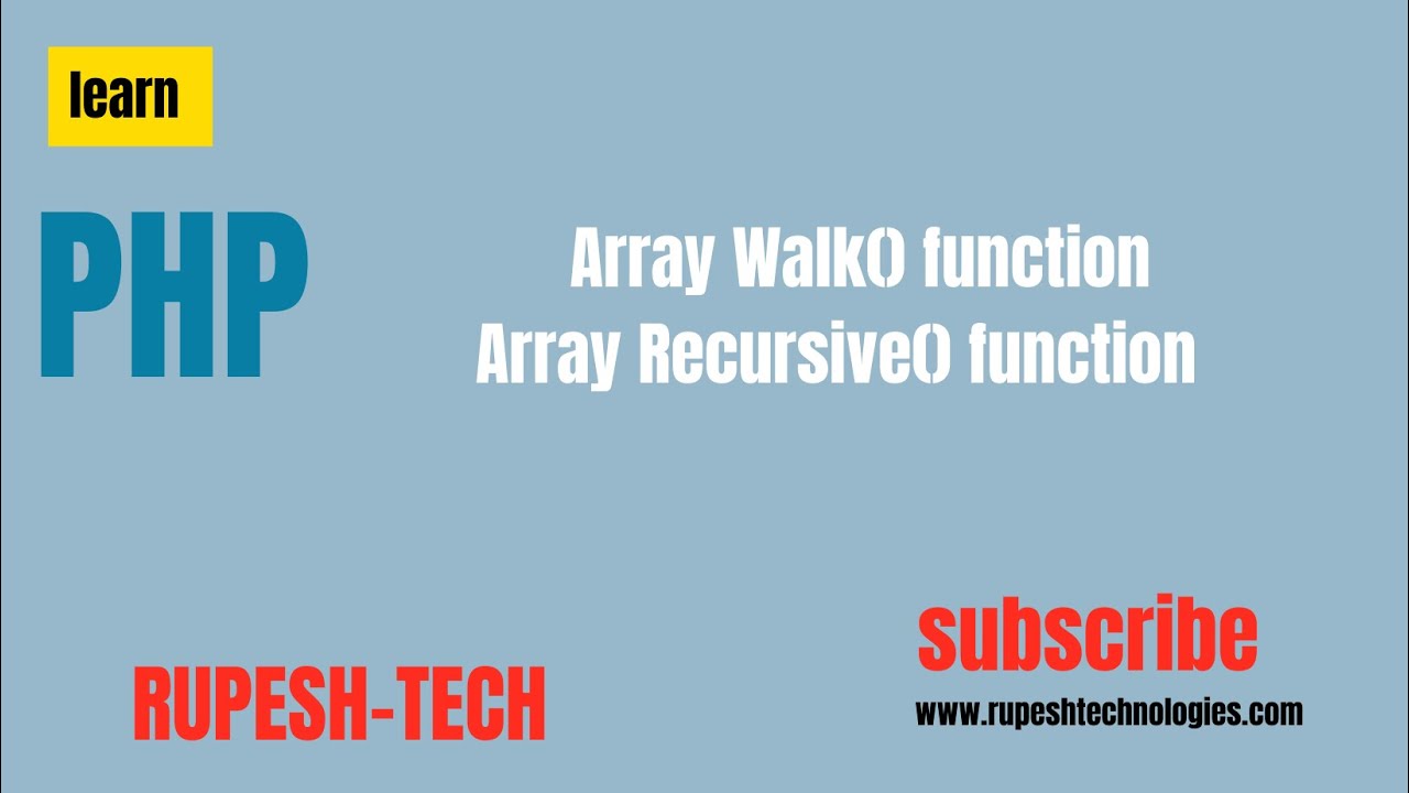 Php Array Walk Function Tutorial In Hindi Youtube