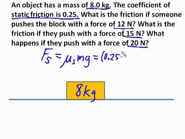 Friction Physics Practice Problems Dynamic Friction Example Problem