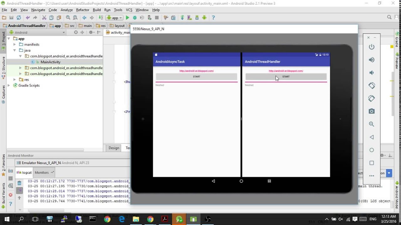 Asynctask Vs Thread Handler Youtube
