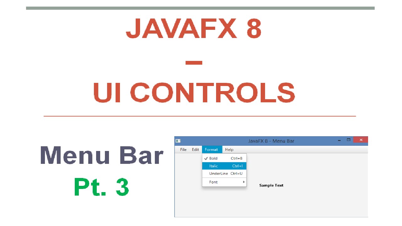 Javafx 8 Tutorial Menu Bar Part 3 15 Youtube
