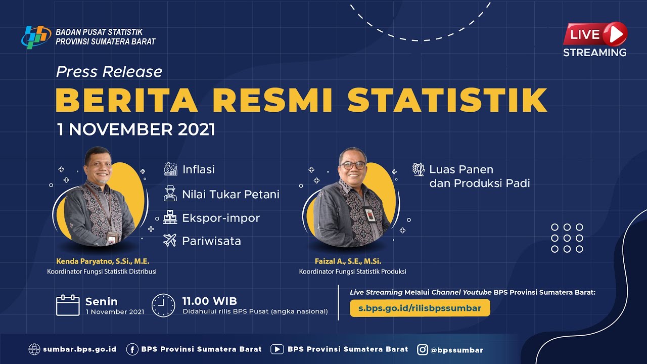 Rilis Berita Resmi Statistik Bps Provinsi Sumatera Barat 1 November
