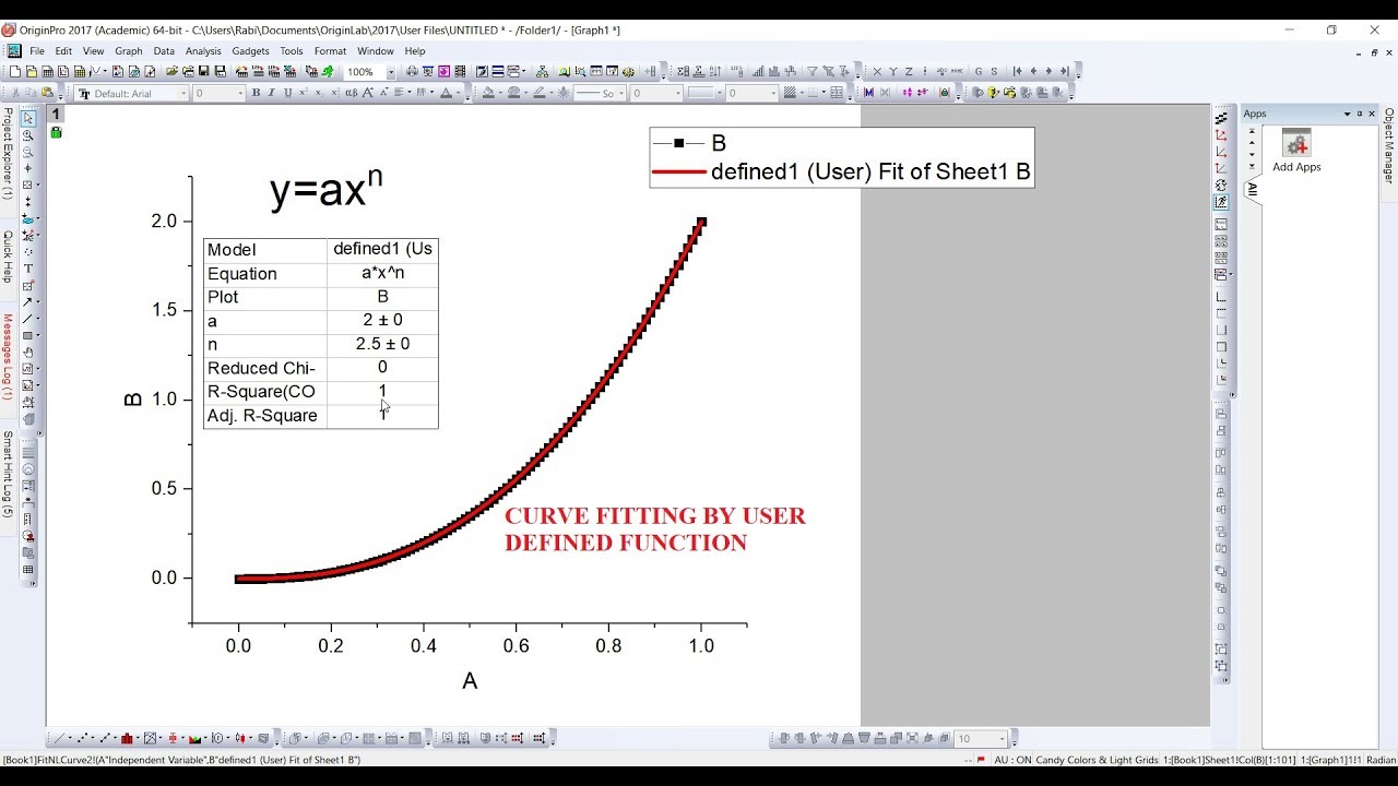 Defining A Function In Origin For Fitting A Curve Youtube