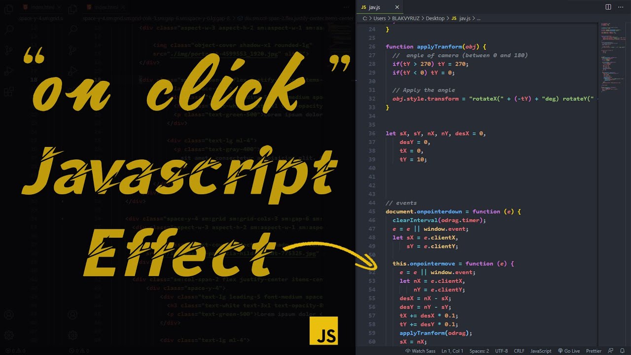 Onclick Javascript Effect And Css Animation Youtube