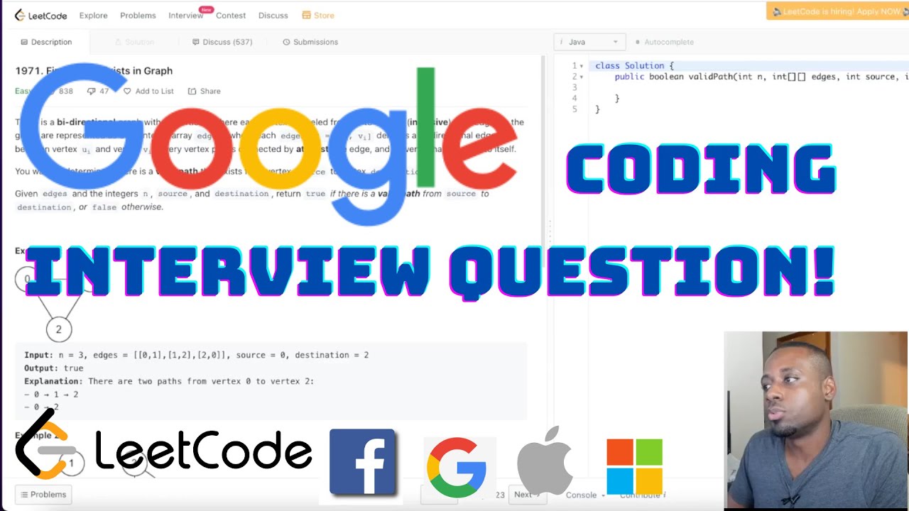 Google Coding Interview Question Meeting Rooms Leetcode Youtube