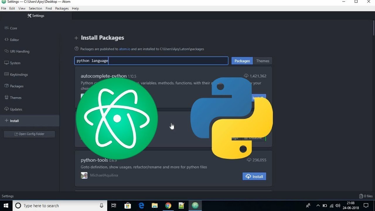 How To Set Up Atom Ide For Python On Windows Youtube