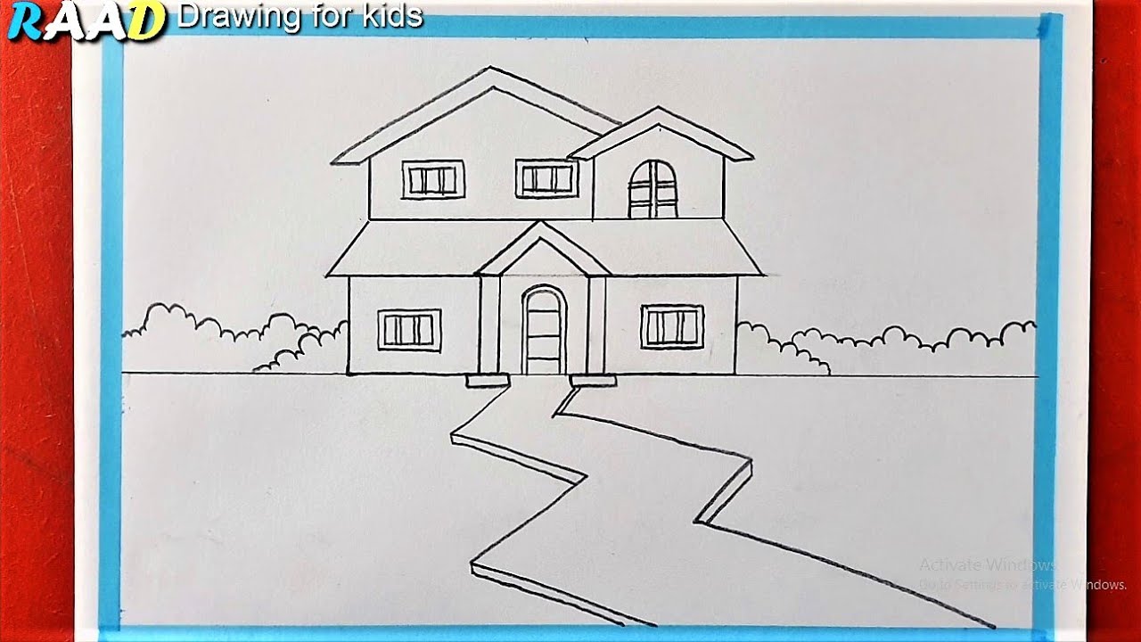 How To Draw A Simple But Beautiful House Draw Beginners Drawing