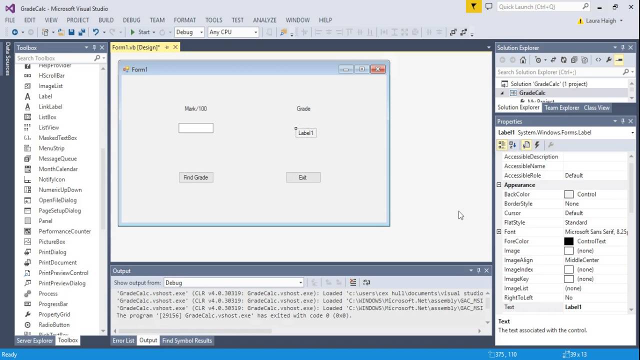 Basic Grade Calculator Visual Basic Teaching Assignment Youtube