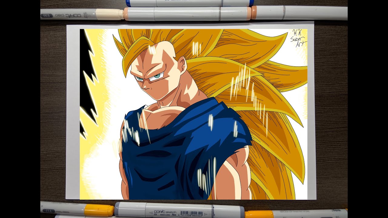 Drawing Super Saiyan 3 Goku Youtube