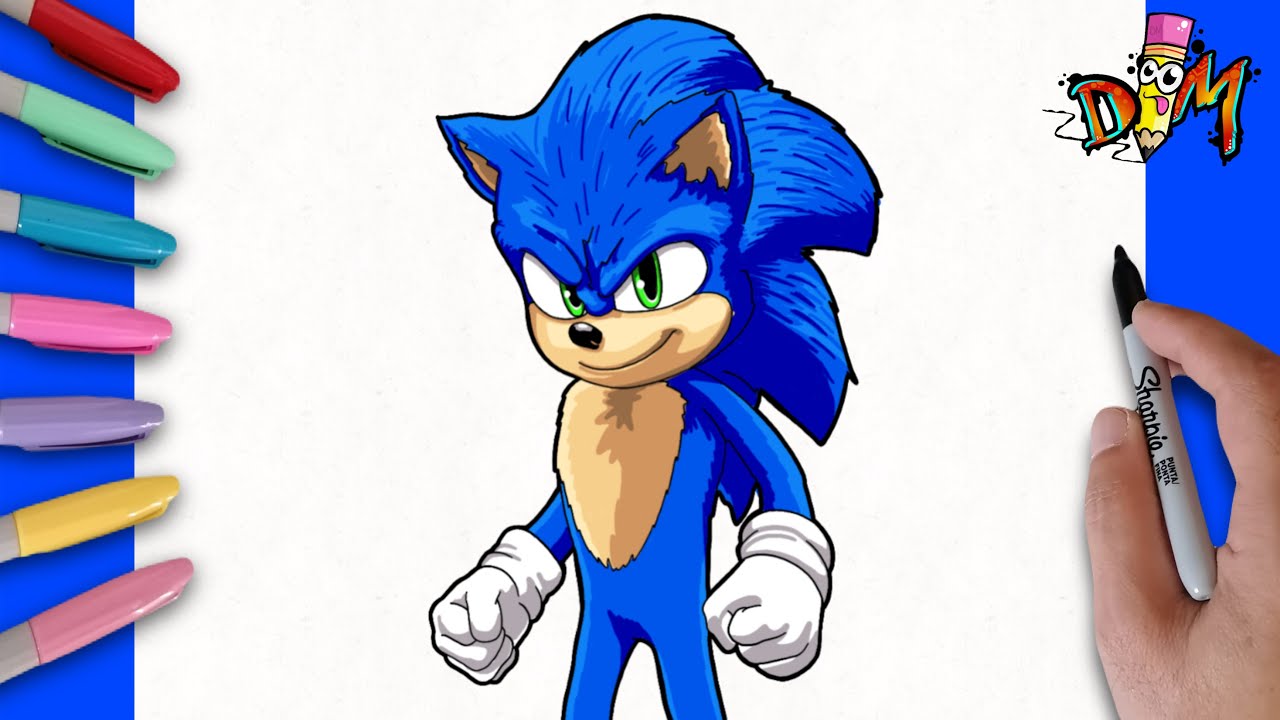 Cómo Dibujo A Sonic Cómo Dibujar El Sonic Vs Shadow De La Película