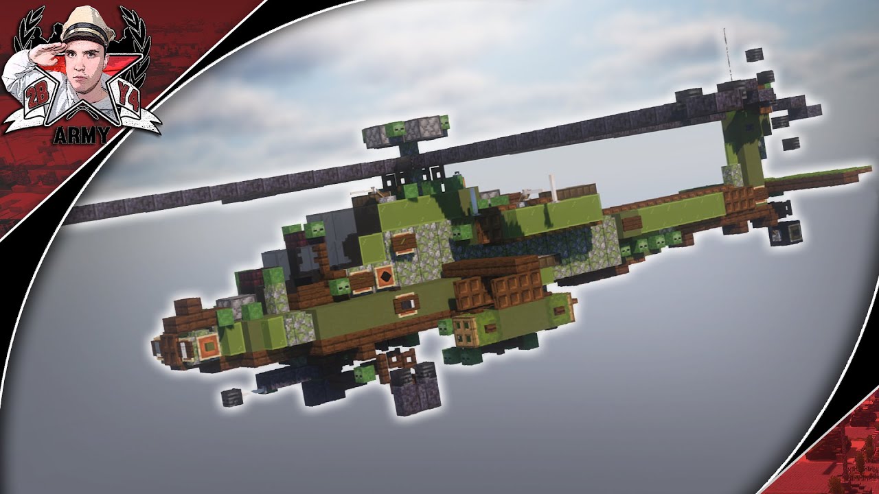 Minecraft Modern Ah 64d Apache Longbow Attack Helicopter Tutorial