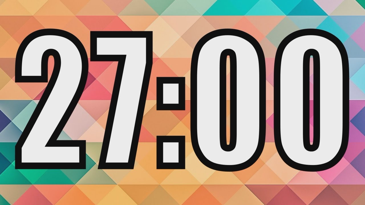 27 Minute Timer With Colorful Background 27 Minute Countdown With