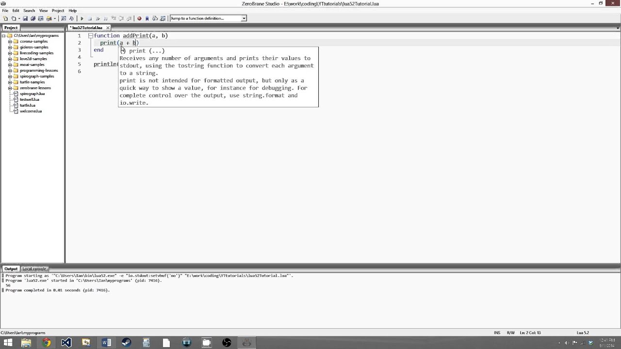Lua 5 2 Tutorial 6 Basic Functions Youtube
