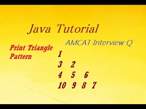 Amcat Interview Question Print Triangle Pattern In Java Programming
