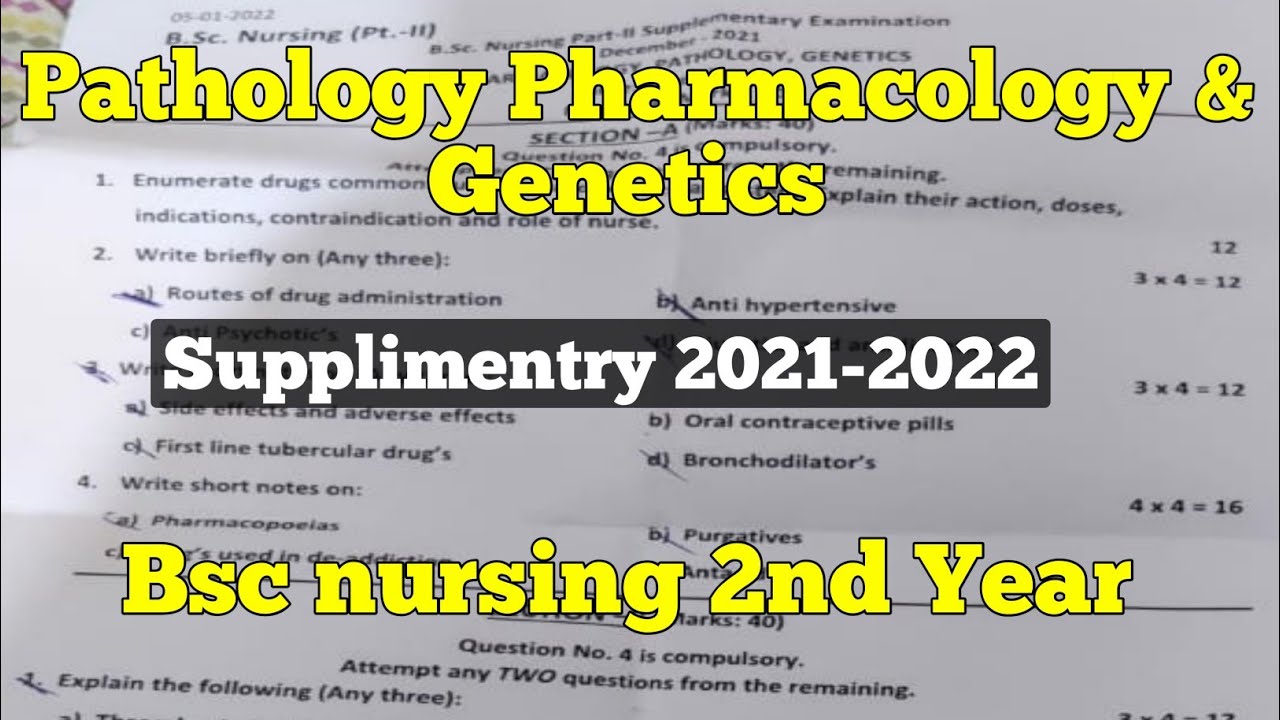 Pathology Pharmacology Genetics Bsc Nursing 2nd Year Supplimentry