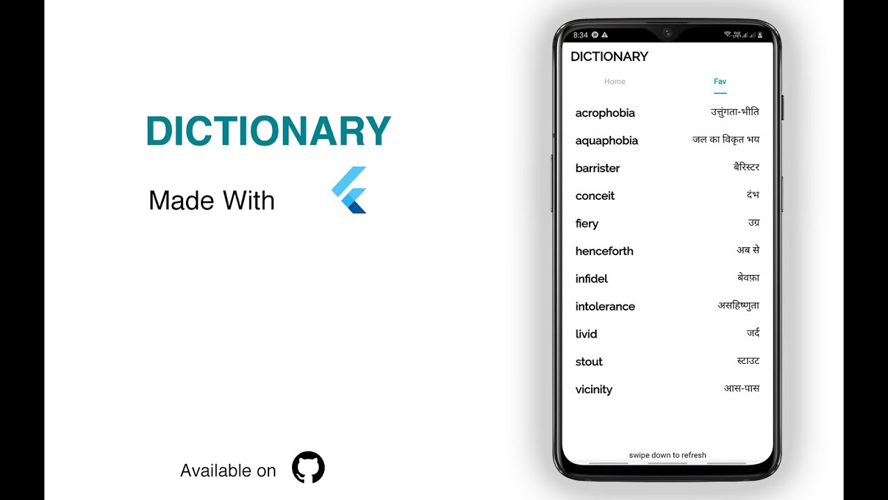 Android Dictionary Made With Flutter Youtube
