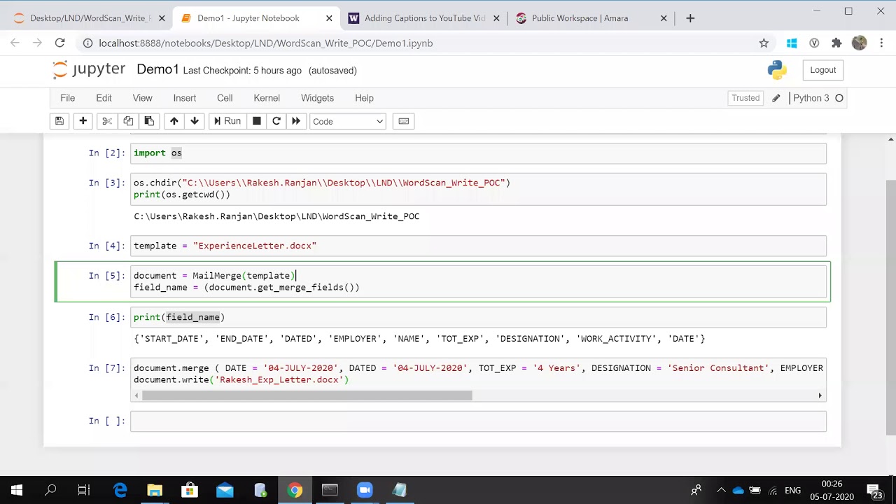Word Template Python