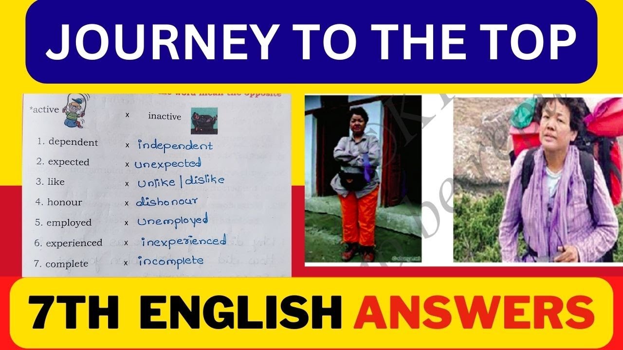7th Standard English Journey To The Top Grammar In Kannada Journey To