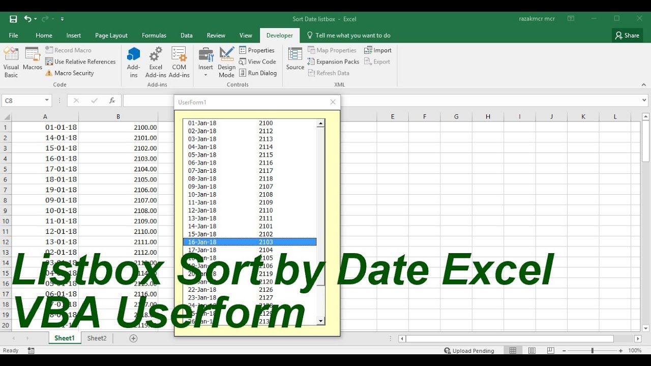 Excel Vba Sort Listbox Numerically Excel Vba Listbox