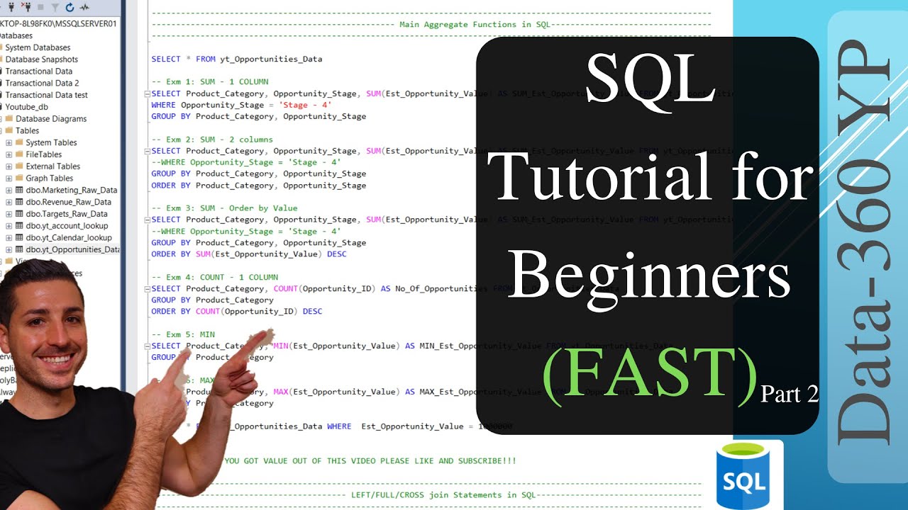 Sql Tutorial For Data Analysis 2020 Part 2 Youtube