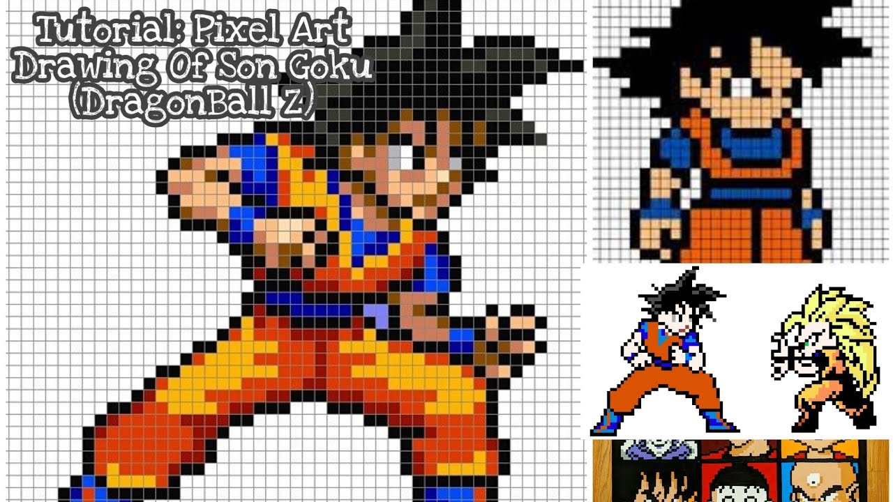 How To Draw Pixel Goku