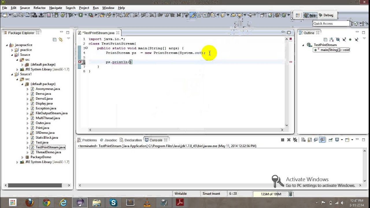 Printstream In Java Youtube