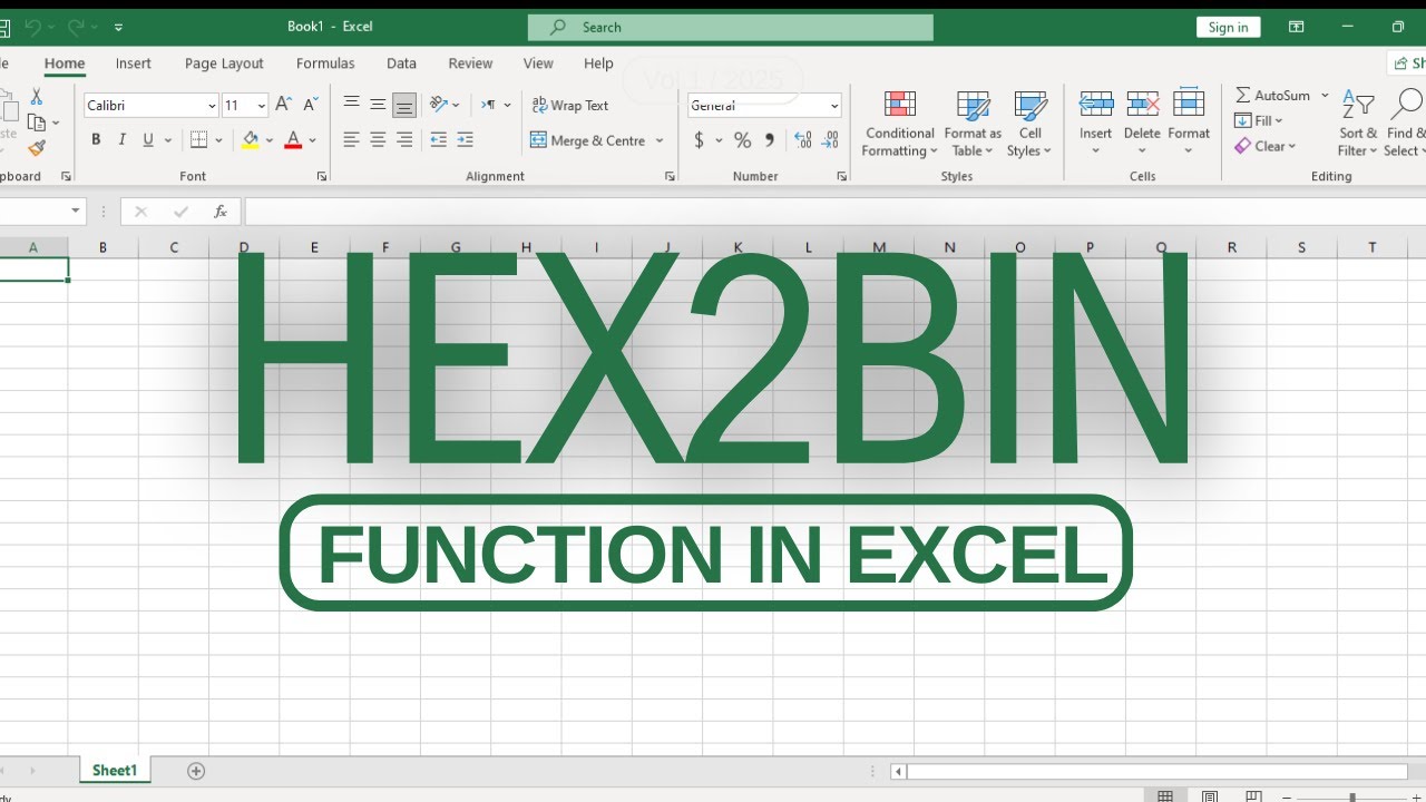 Hex2bin Function In Excel Youtube