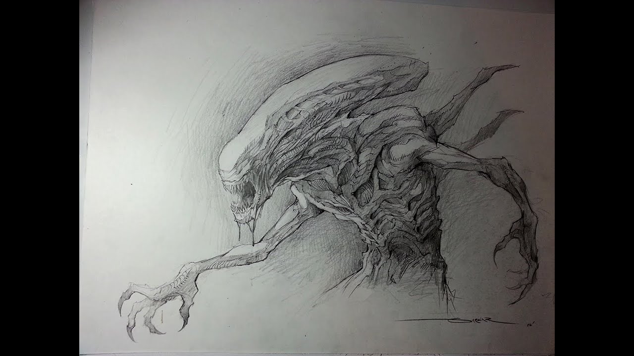 How To Draw Creepy Alien