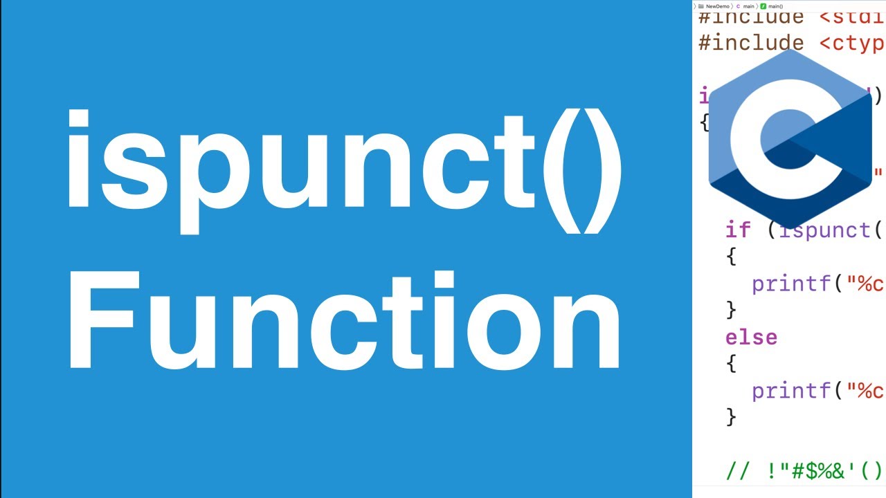 Ispunct Function C Programming Tutorial Youtube
