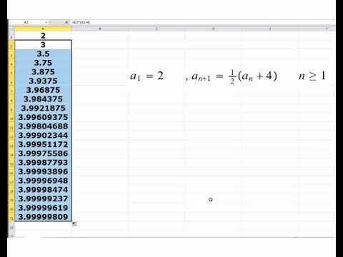 Recursive Sequence Excel Youtube