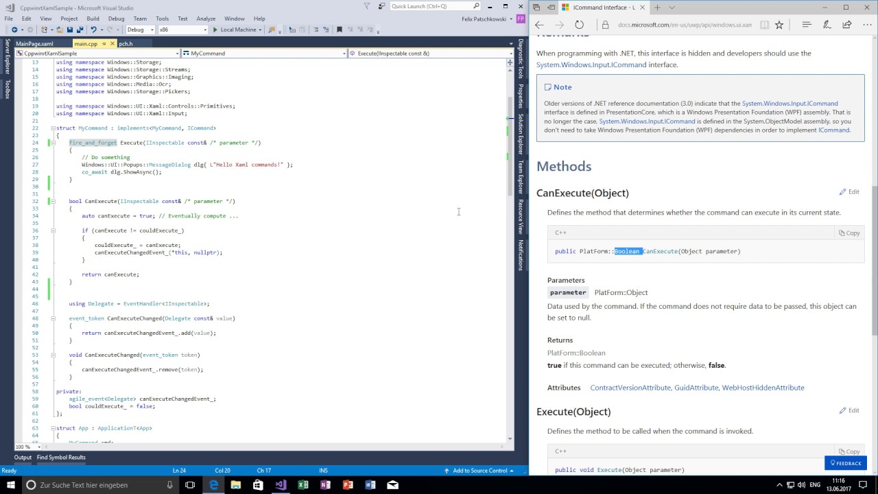 C Winrt Xaml Command Handling Youtube
