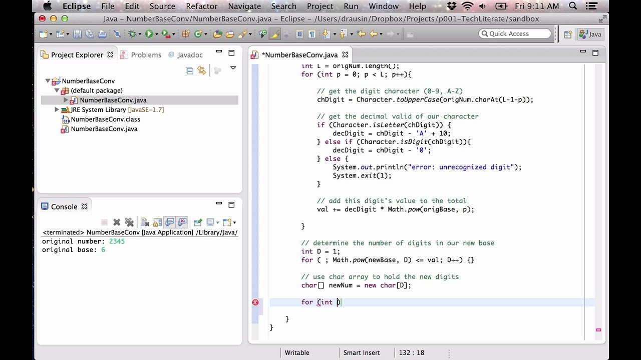 Jave Walk Through Number Base Conversion Youtube