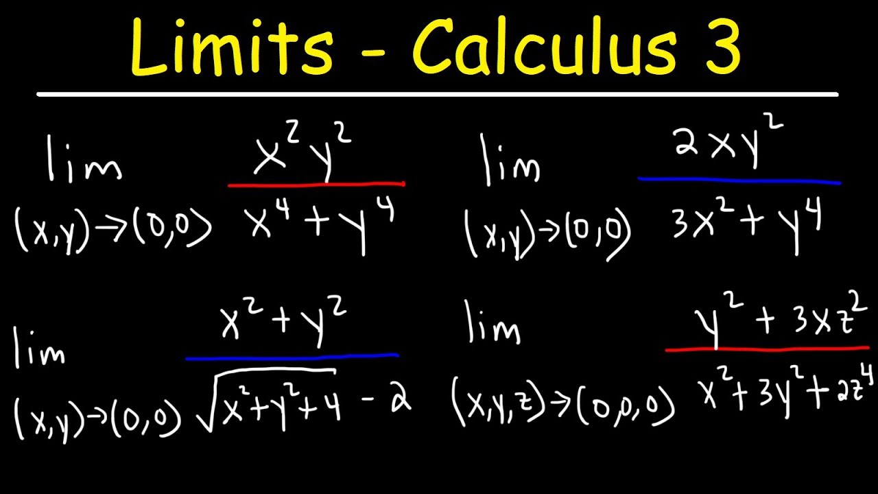 Limits Of Multivariable Functions Calculus 3 Youtube