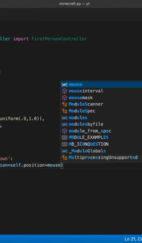 Create 3d Minecraft In Python In 30 Seconds Ursina Engine Shorts