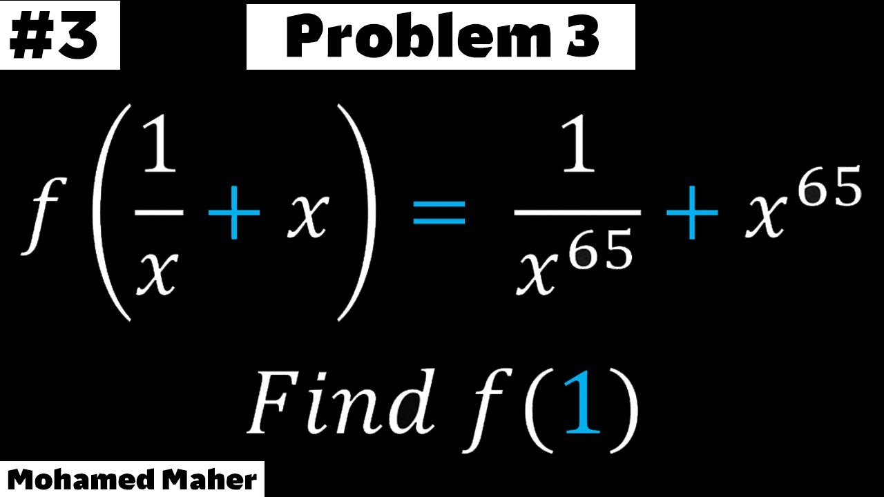 Functional Equations Problem 3 Youtube
