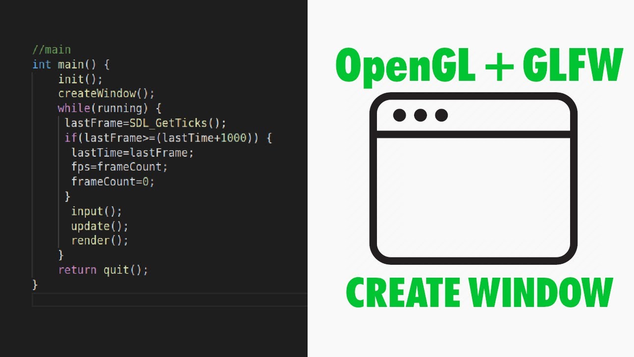 C Opengl Window Tutorial 60fps Glfw Youtube