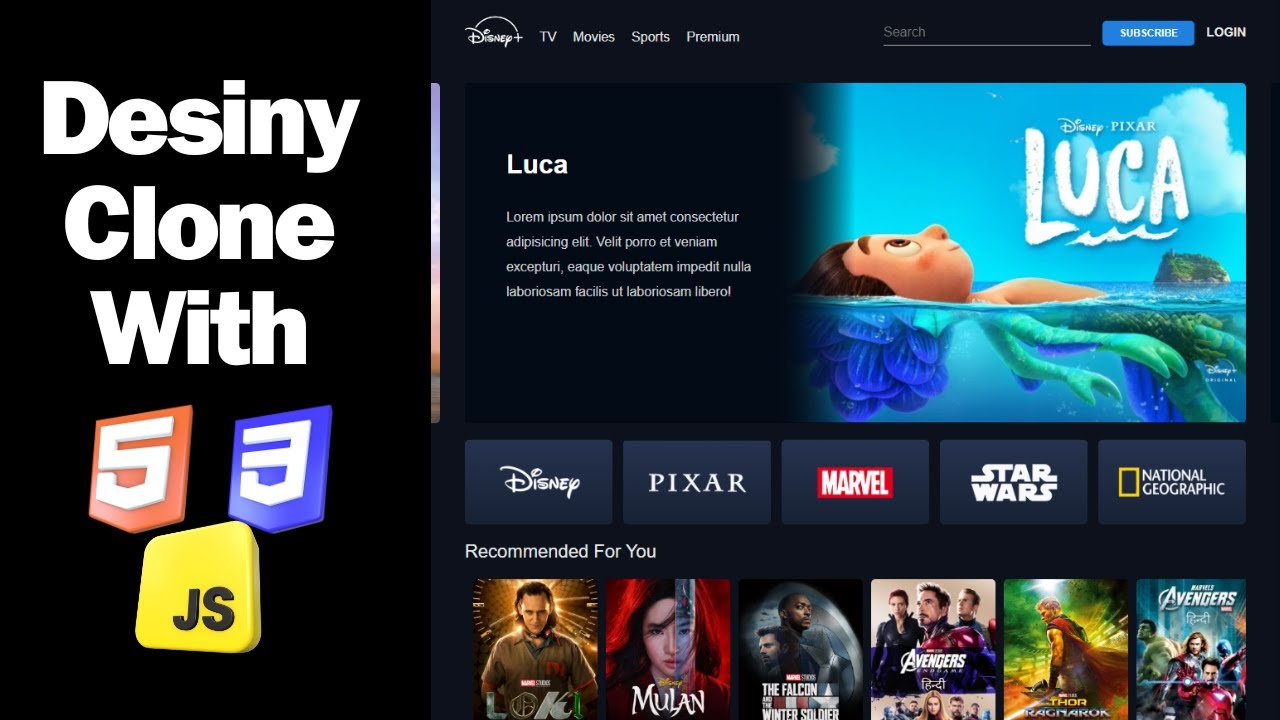 Create A Movie Website Html Css And Javascript Desiny Clone Html