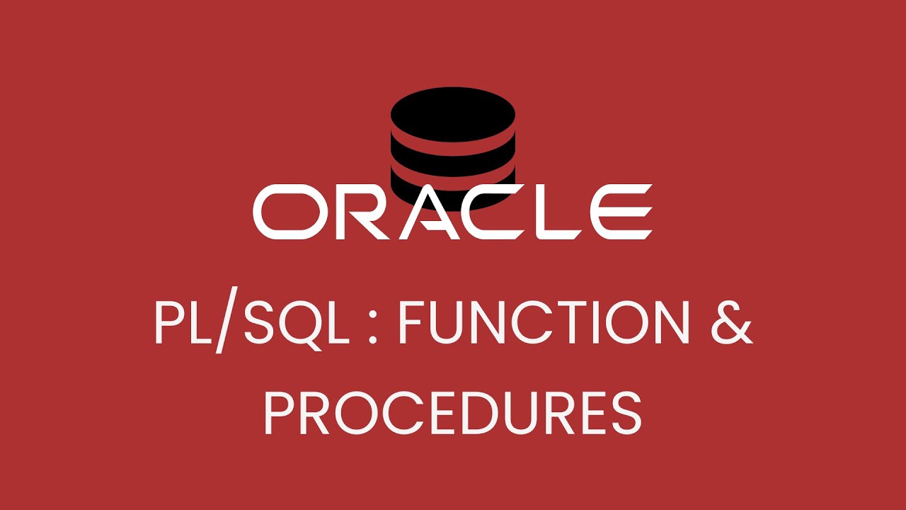Pl Sql Function Procedures Youtube