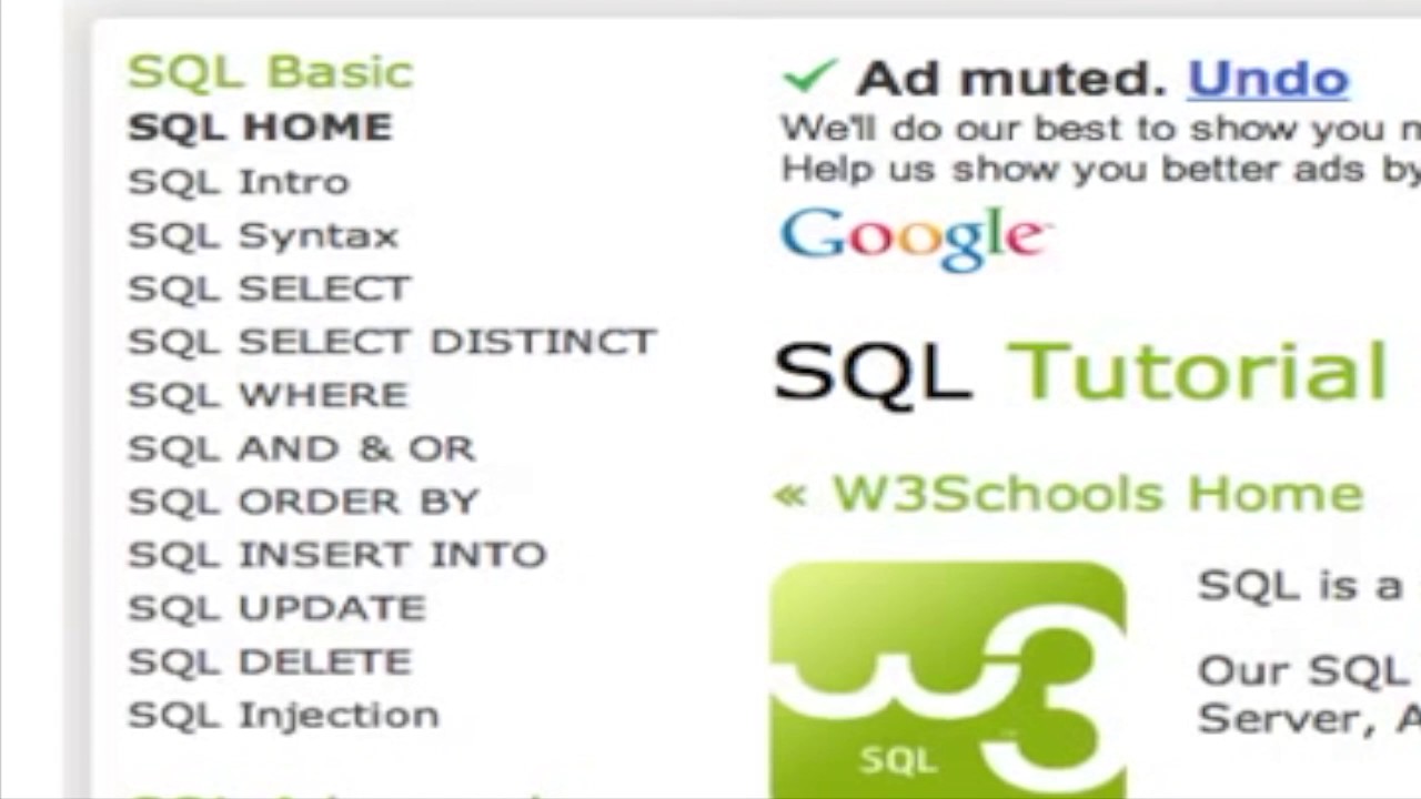 Sql Tutorial W3schools Mysql Sql Server Ms Access Oracle Sybase