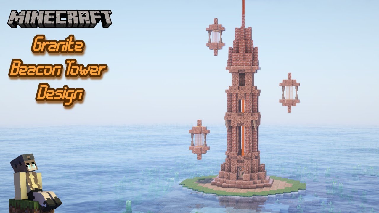 Minecraft Granite Beacon Tower Design Tutorial Youtube